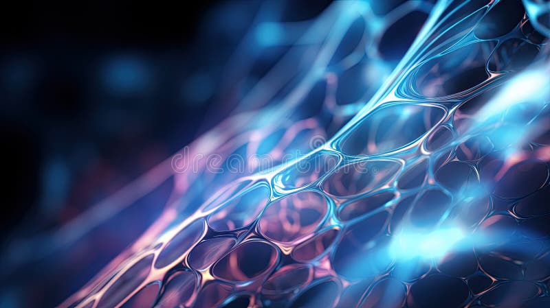 Luminous Weave: Fusion of Cool Blue Harmonic Patterns Stock ...