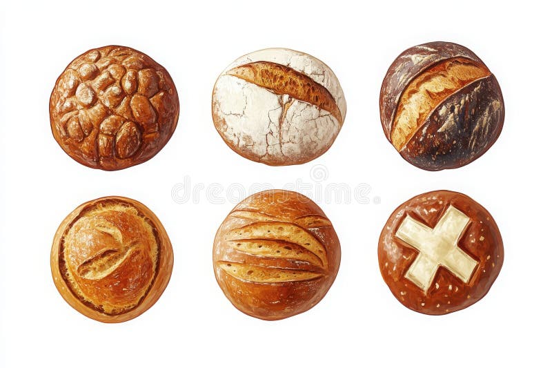 Cross Patterned Loaves Stock Illustrations – 2 Cross Patterned Loaves ...