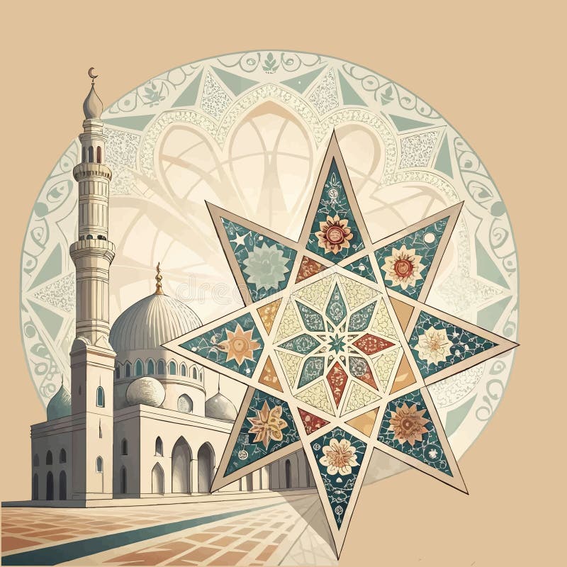 Digital Artwork Showcasing a Complex Islamic Geometric Pattern with ...