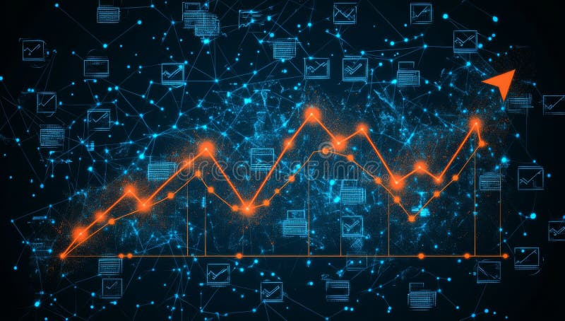 A Digital Artwork Showcasing Email Marketing Symbols, Growth Metrics ...