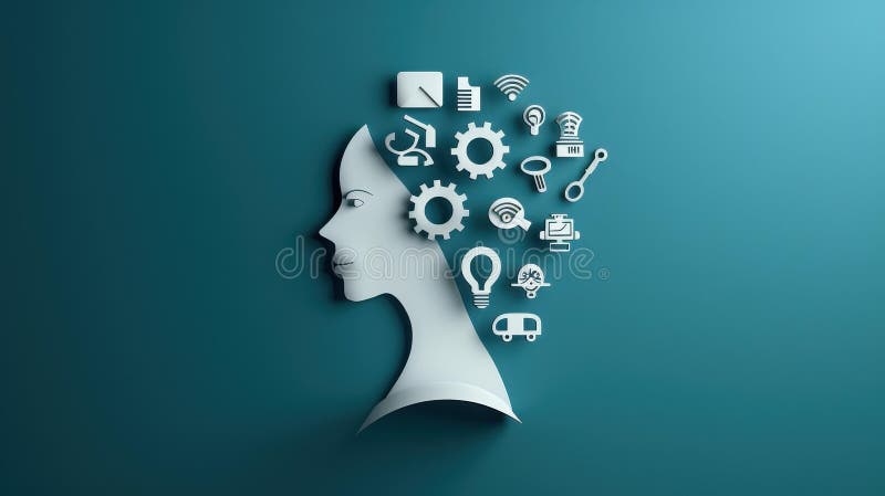 A Digital Artwork Showcasing a Head Silhouette Filled with IDEA and ...