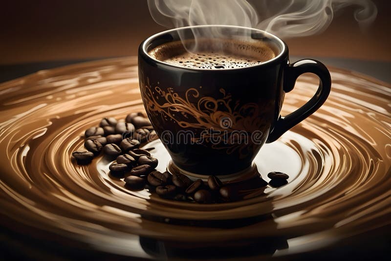 A Digital Artwork Showcasing the Theme of Coffee and Passion with a ...