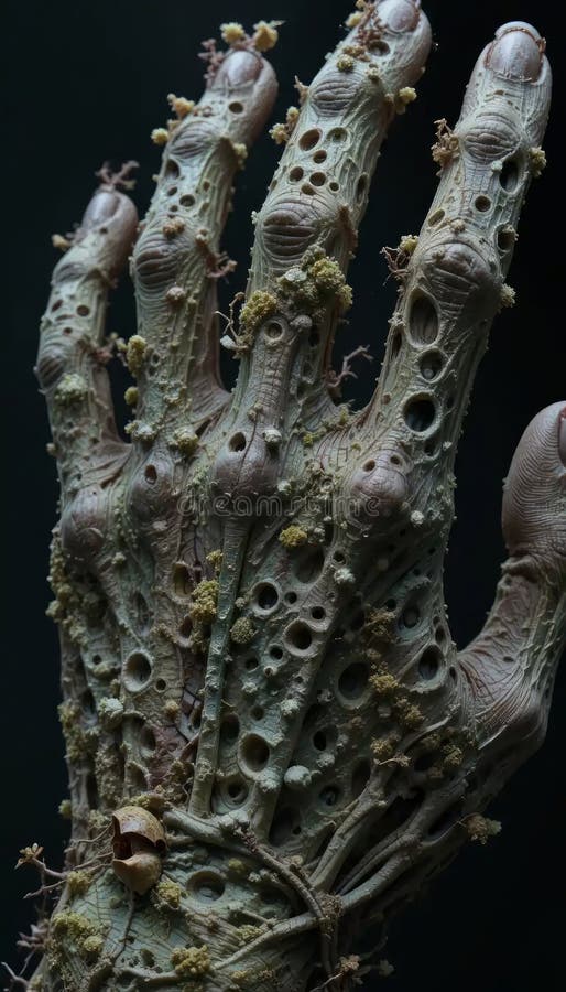 Decaying Hand Transformed by Nature: a Surreal Digital Artwork Stock ...