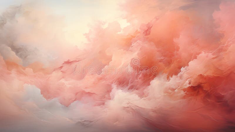 Digital Artwork with Soft Peach, Red and White Brush Strokes, Creating ...