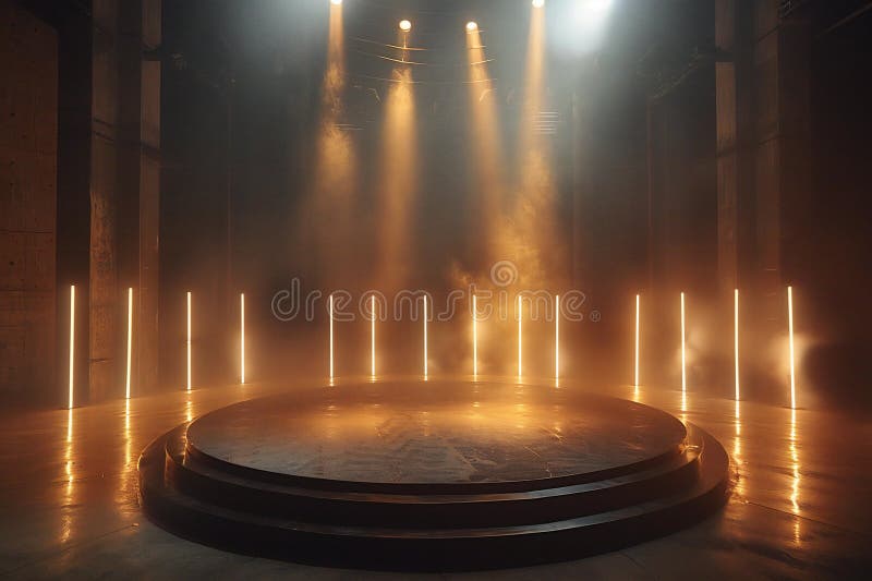 Digital Artwork of Space with a Round Area and Lights, High Quality ...