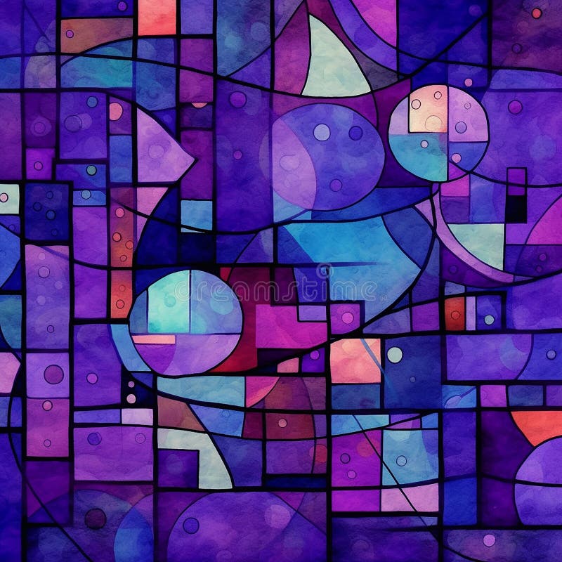 A Digital Artwork of a Stained Glass Window with an Abstract Design ...