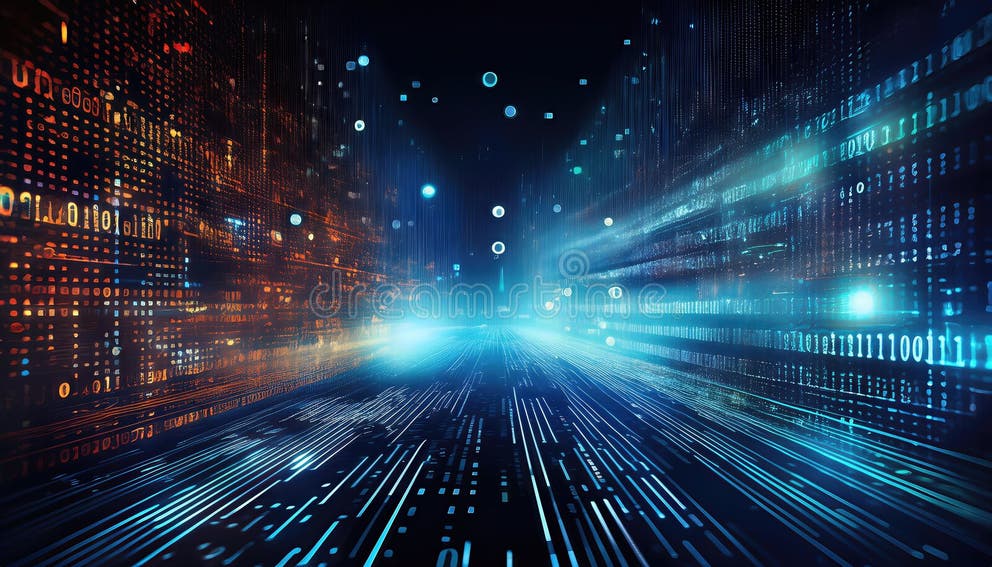 Digital Artwork Streaming Data and Digital Binary Code Wallpaper Design ...