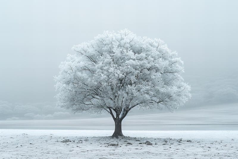 Digital Artwork of There is a White Image of a Tree, High Quality, High ...