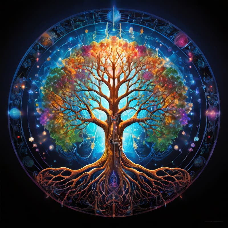 Digital Artwork of a Tree Representing Growth and Connection Stock ...