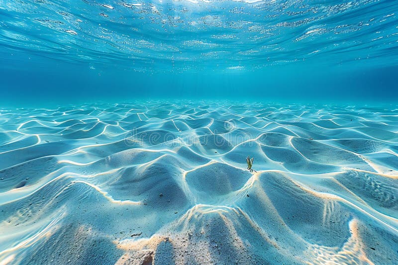 Digital Artwork of Underwater View of Light Blue Water with Ripples and ...
