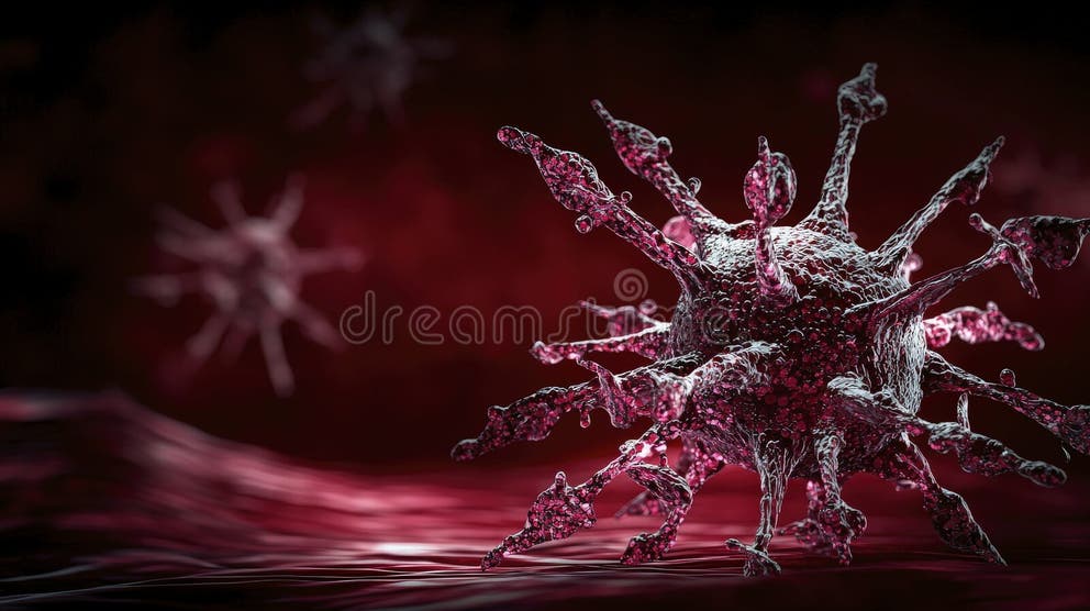 Digital Artwork of Virus Outbreak Microscopic Pathogens in a Scientific ...