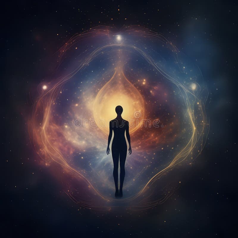 A Digital Artwork in a Visionary Art Style, Emphasizing a Vertical ...