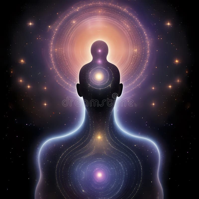 A Digital Artwork in a Visionary Art Style, Emphasizing a Vertical ...