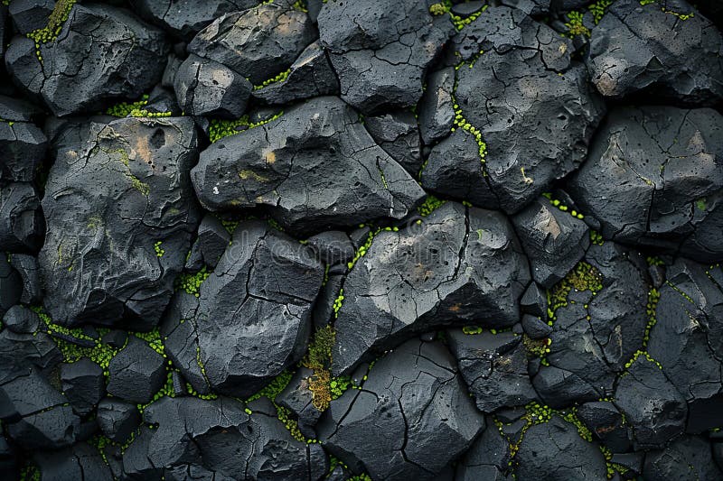 Digital Artwork of Wall Covered in Moss Covered Rocks, High Quality ...