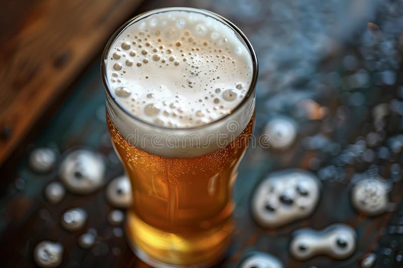 Digital Artwork of White Glass of Beer is Shown with Foam on the Side ...