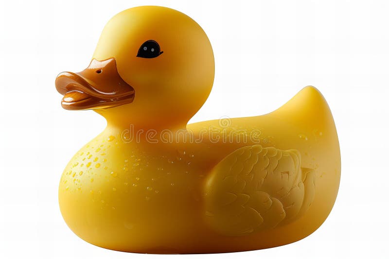 Digital Artwork of Yellow Rubber Duck Isolated on White Background ...
