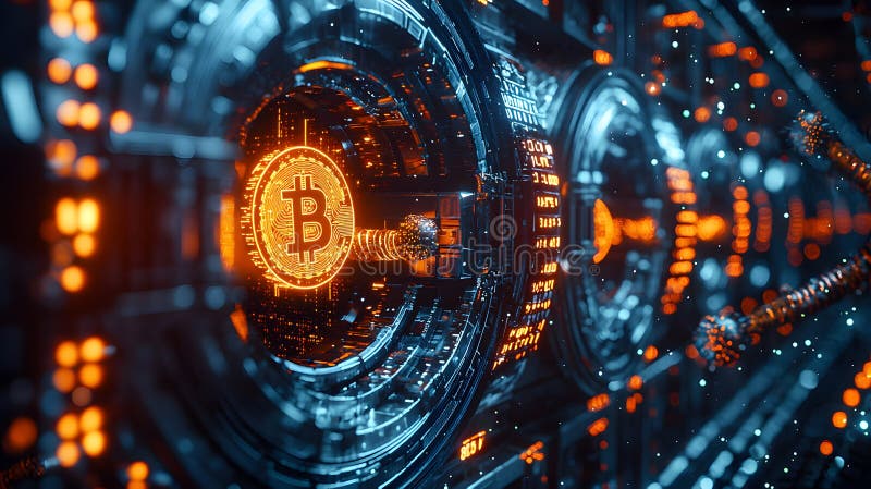 Digital Asset Theft Visualization with Glowing Elements Stock ...