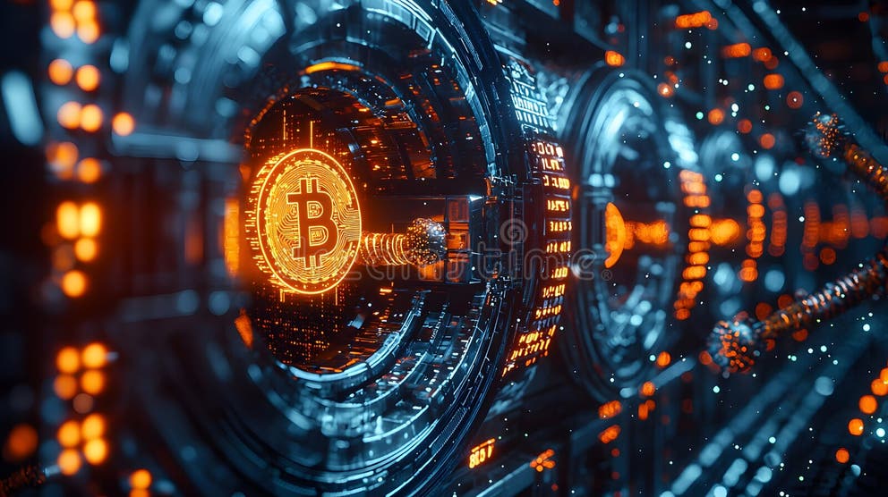 Digital Asset Theft Visualization with Glowing Elements Stock ...