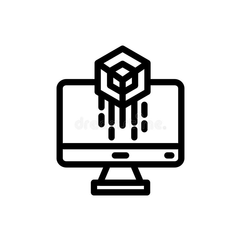 Digital assets icon design stock vector. Illustration of thin - 332352980