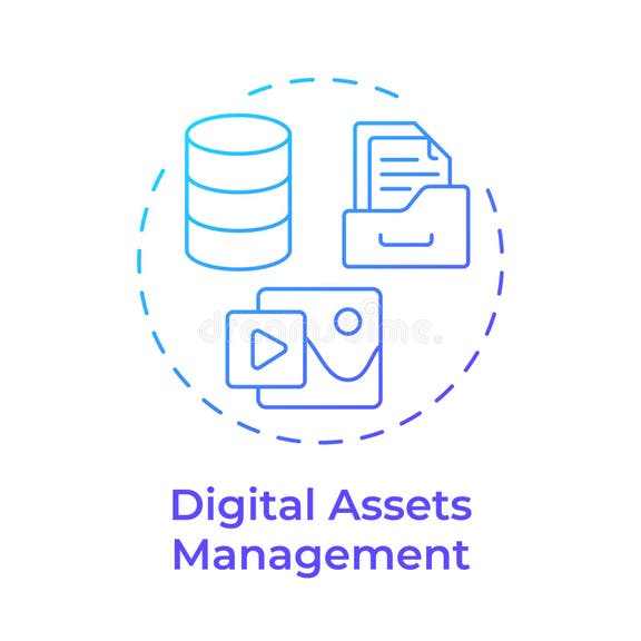 Digital Assets Management Blue Gradient Concept Icon Stock Vector ...