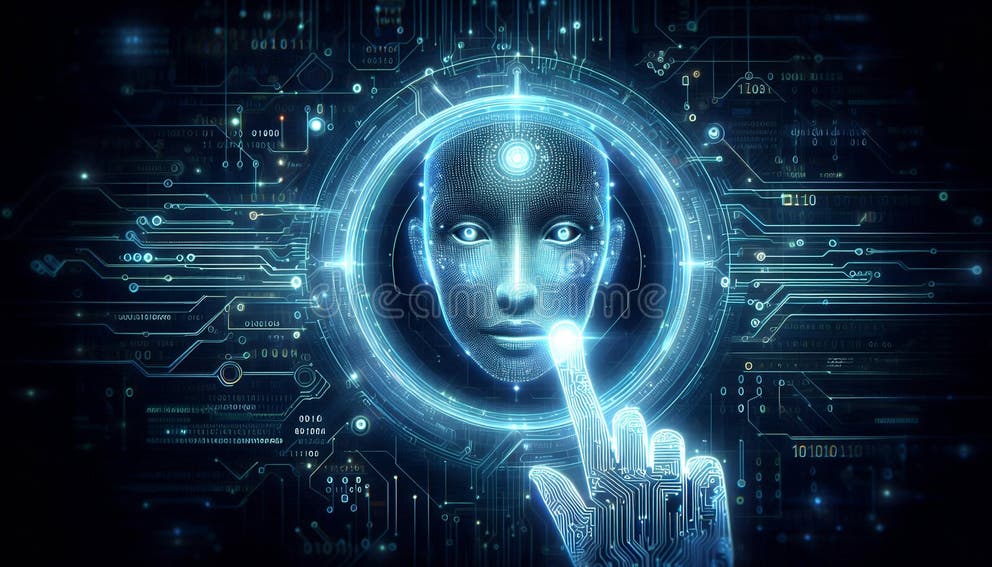 Digital Assistant Artificial Intelligence Face AI Robot Cyber Avatar ...