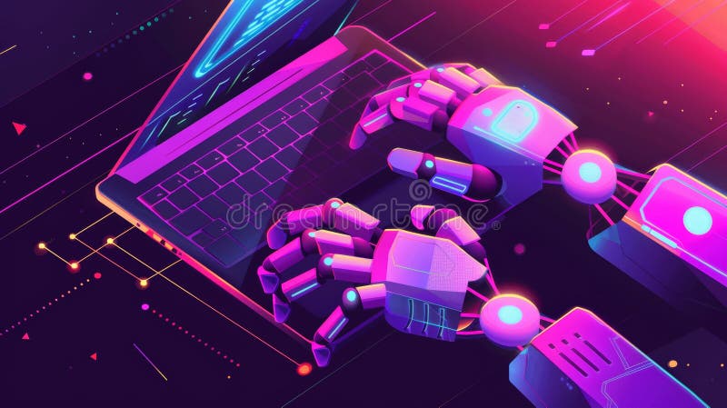 Digital Assistant with Artificial Intelligence Typing Messages in ...