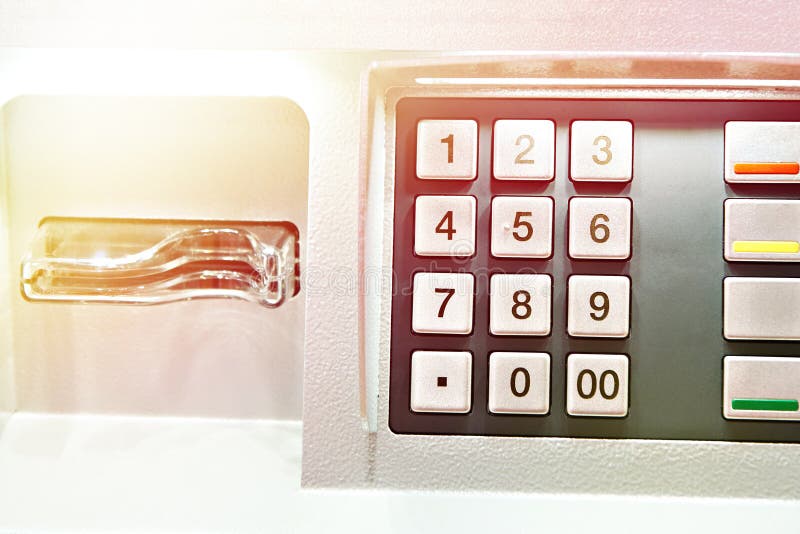 Digital ATM Panel and Card Slot Stock Image - Image of machine ...