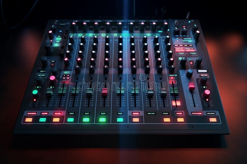 Professional Sound and Audio Mixer Control Panel by Generative AI Stock ...