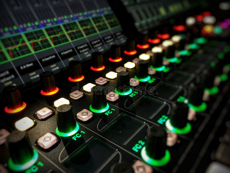 Digital Audio Mixing Console Stock Image - Image of soundequipment ...