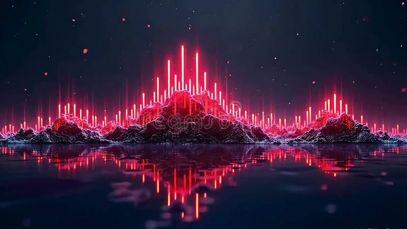 Digital Audio Spectrum Visualization with Equalizer Bars Stock Video ...