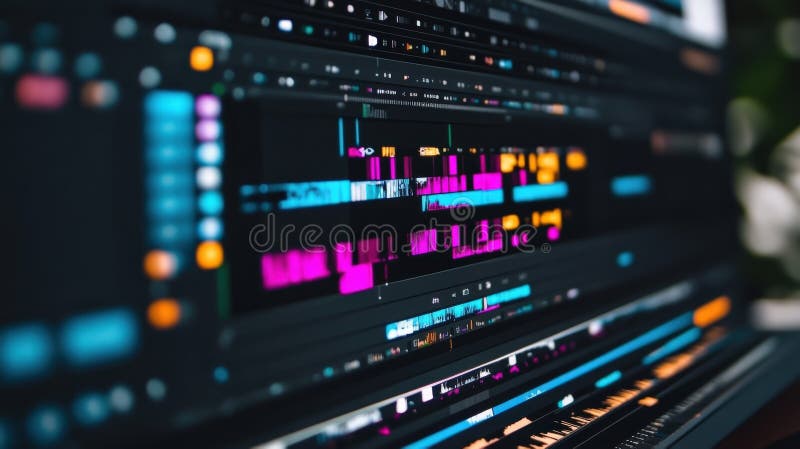 Digital Audio Video Editing Software Interface Stock Illustration ...