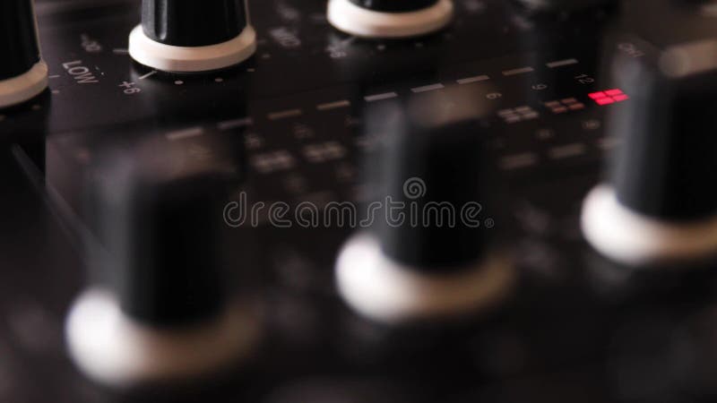 Digital Audio Volume Level Meters in a DJ Mixer, Close Up Stock Footage ...