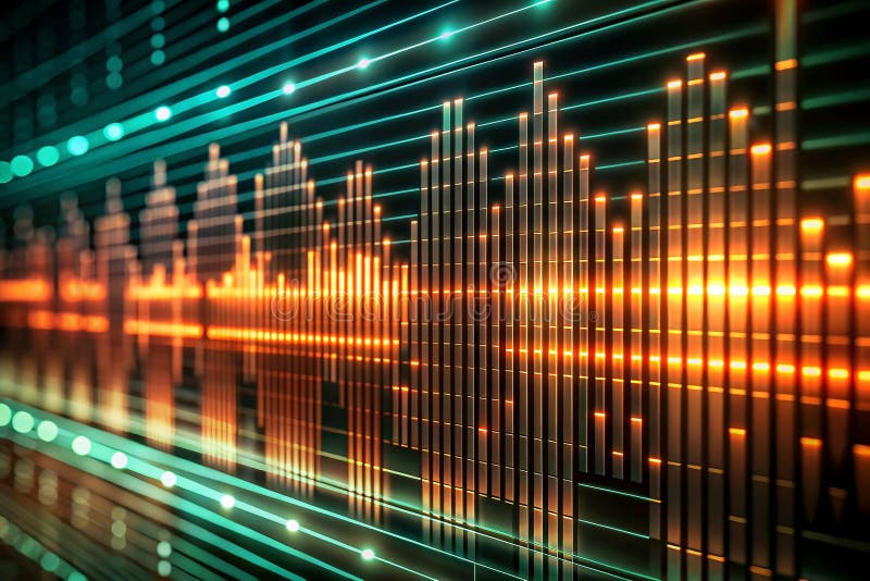 Digital Audio Waveform, Glowing Bars, Tech Background Stock ...