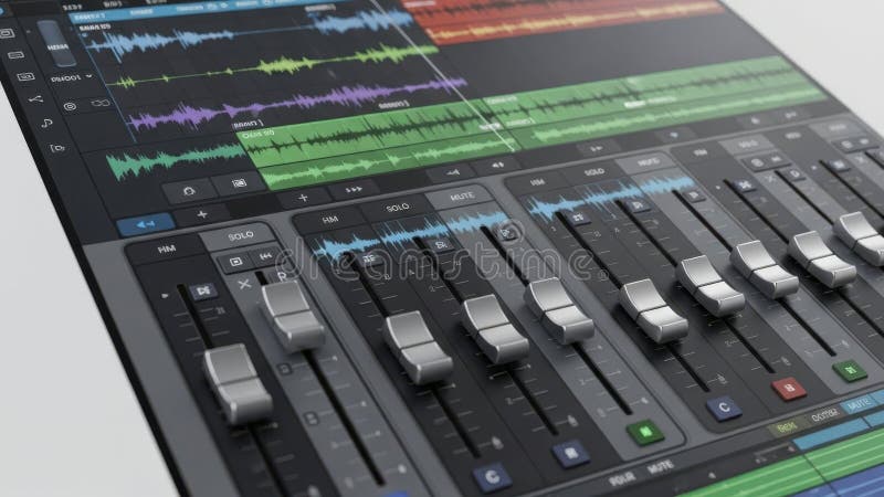 Audio Workstation Mixing Interface Stock Illustrations – 953 Audio ...