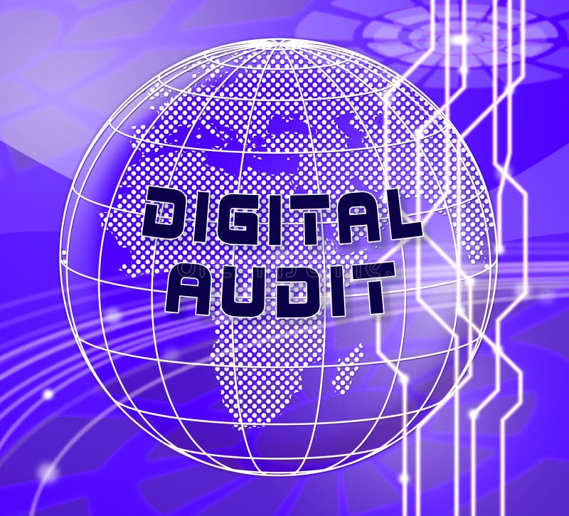 Digital Audit Cyber Network Examination 3d Illustration Stock ...