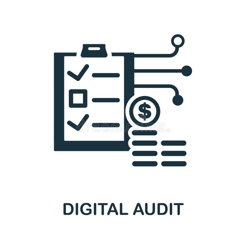 Digital Audit Flat Icon. Colored Element Sign from Auditors Collection ...