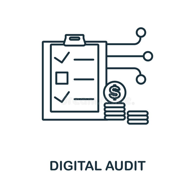 Digital Audit Flat Icon. Colored Element Sign from Auditors Collection ...