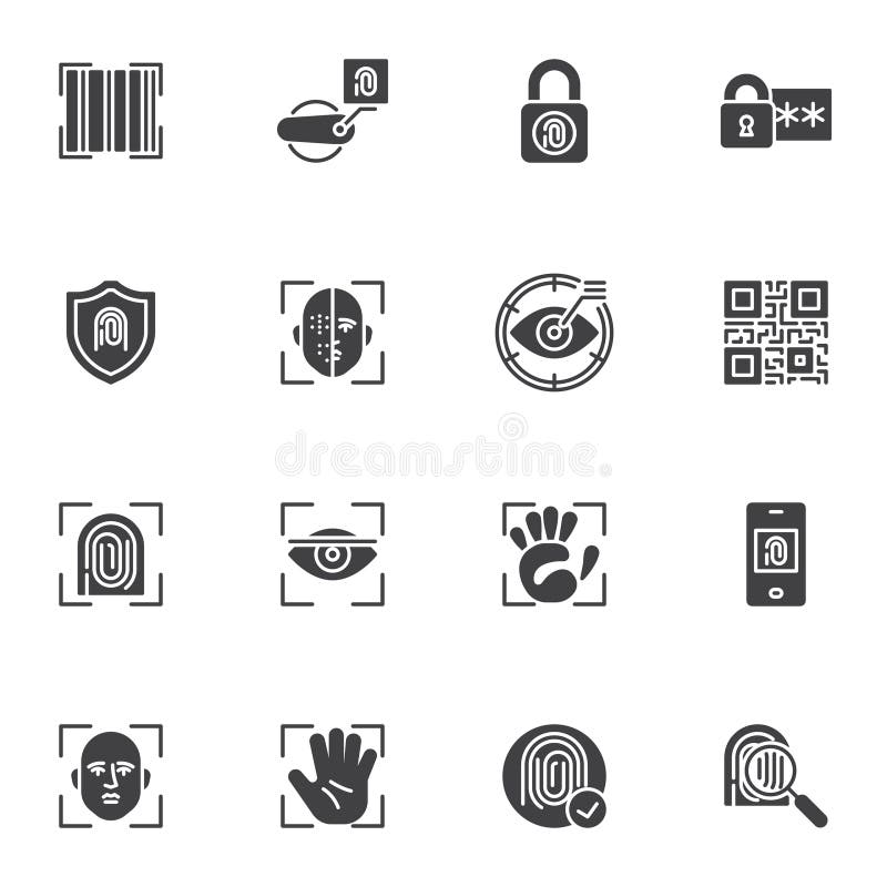 Digital Authentication, Verification Vector Icons Set Stock ...