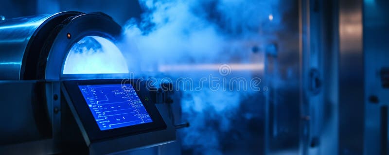 Digital Autoclave Releasing Steam in a Laboratory Setting during ...