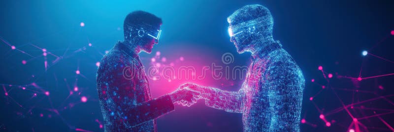 Digital Avatars Engage in Friendly Handshake while Exploring Metaverse ...