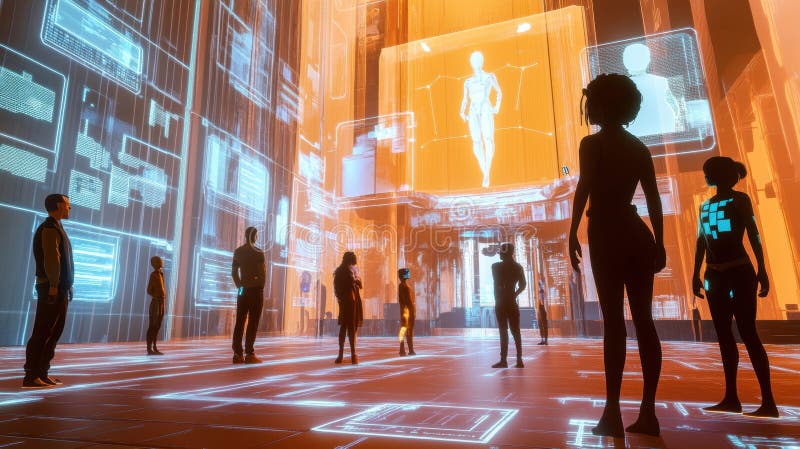 Digital Avatars Engage in Social Interaction within a Holographic Lobby ...
