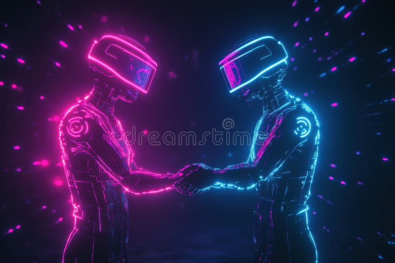 Digital Avatars Engage in a Social Interaction within a Vibrant ...