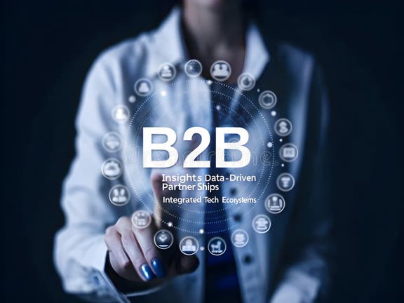Digital B2B Network and Data Visualization Stock Illustration ...