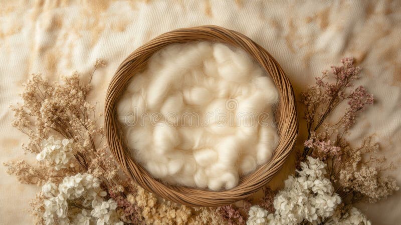 A Digital Backdrop for Newborn Pictures Featuring an Empty, Fluffy ...