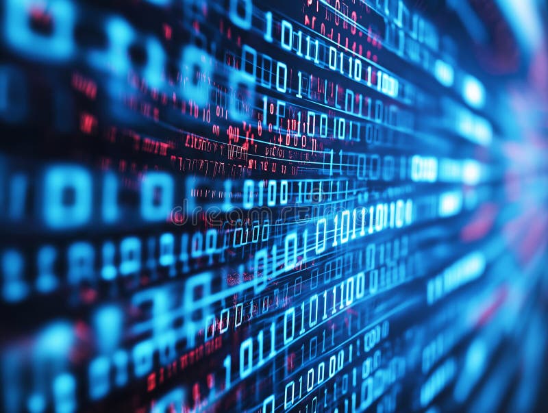 Digital Background Binary Code Flowing Through A Grid Streams Of 9347