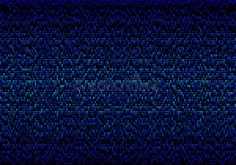 Abstract Binary Code on Blue Digital Screen Stock Image - Image of ...