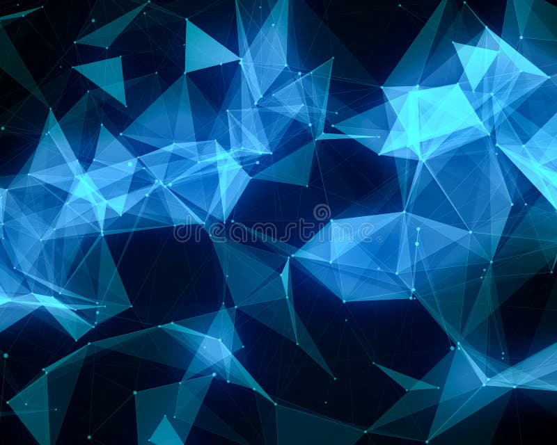 Digital Background with Blue Geometric Particles Stock Illustration ...