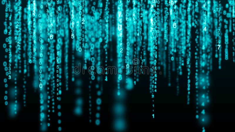 Digital Background Blue Matrix. Binary Computer Code. Hacker Concept ...
