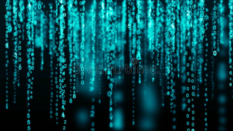 Digital Background Blue Matrix. Binary Computer Code. Hacker Concept ...