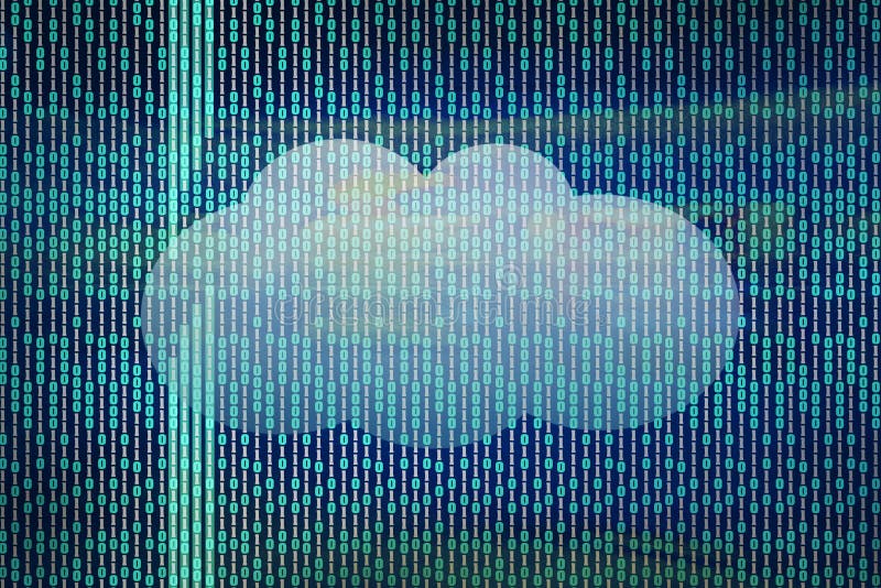Digital Background. Cloud Computing on the Background of Binary Code on ...
